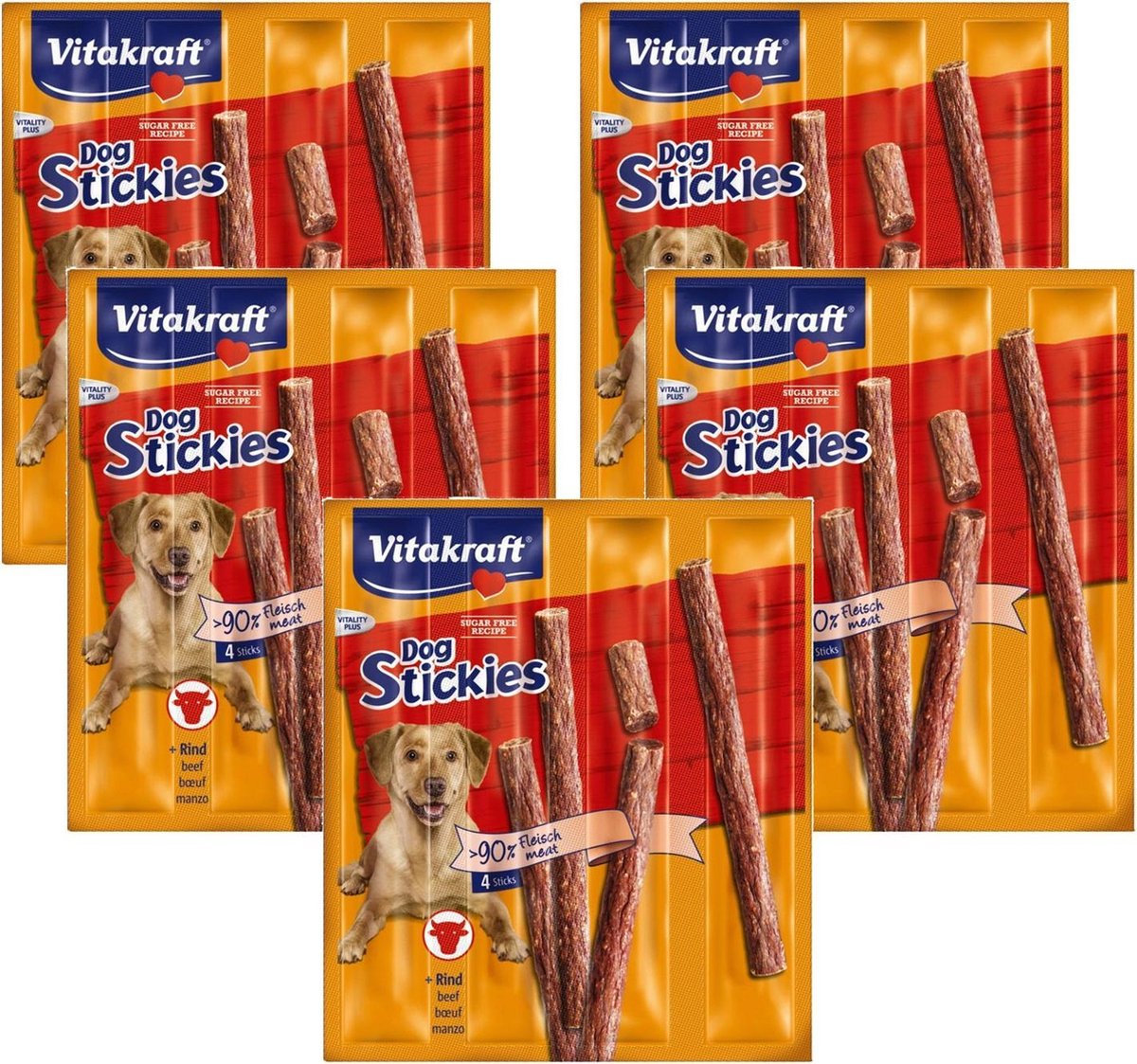 Vitakraft Dog Stickies 4x11 g - Hondensnacks - 5 x Rund | bol.com