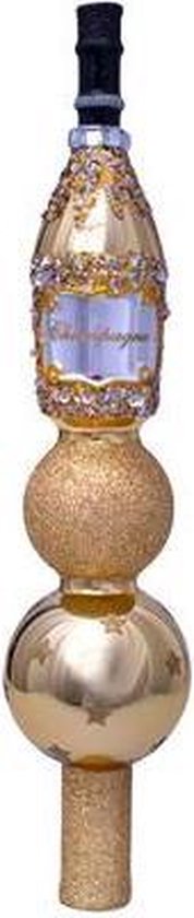 Tree topper gold w/champagne bottle H26cm w/box | bol.com