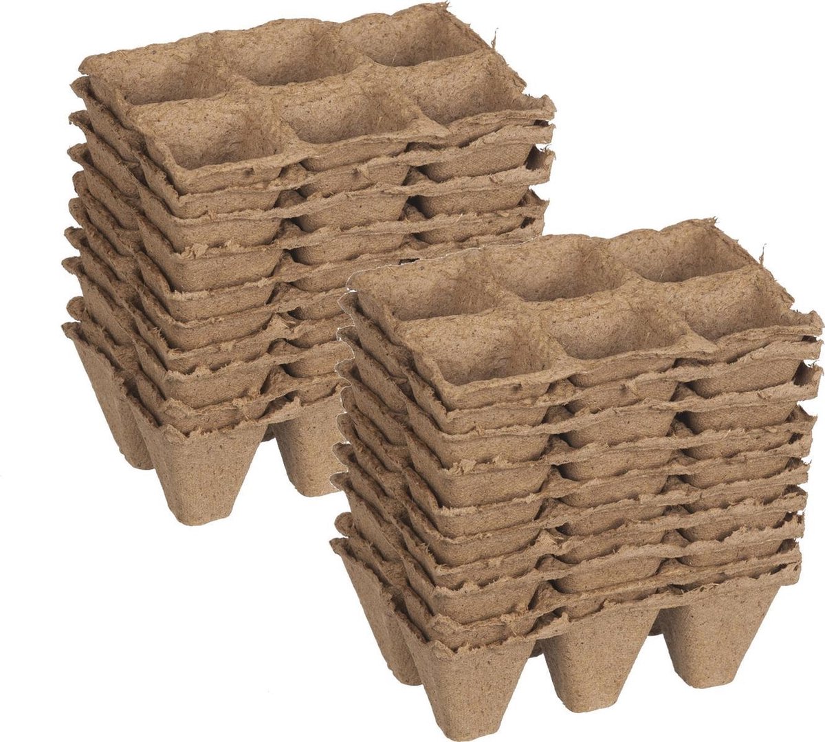 Nature Turfpottrays - Kweekbenodigdheden - 2 x tray met 6 vakjes 10 ...