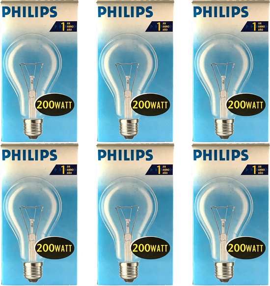 Philips - Standaardlamp - 200Watt - E27 Fitting - Gloeilamp - Helder ...