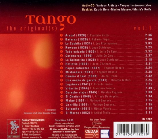 Various Artists - Tango. The Originals Volume 1 (CD), Aníbal Troilo | CD (album) | Muziek | bol