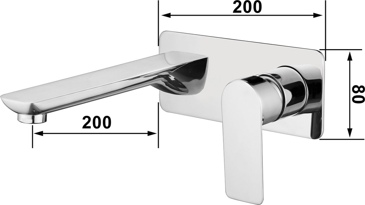 Vips Muurkraan - Wandkraan - Inbouwkraan - Messing - Chroom | bol.com