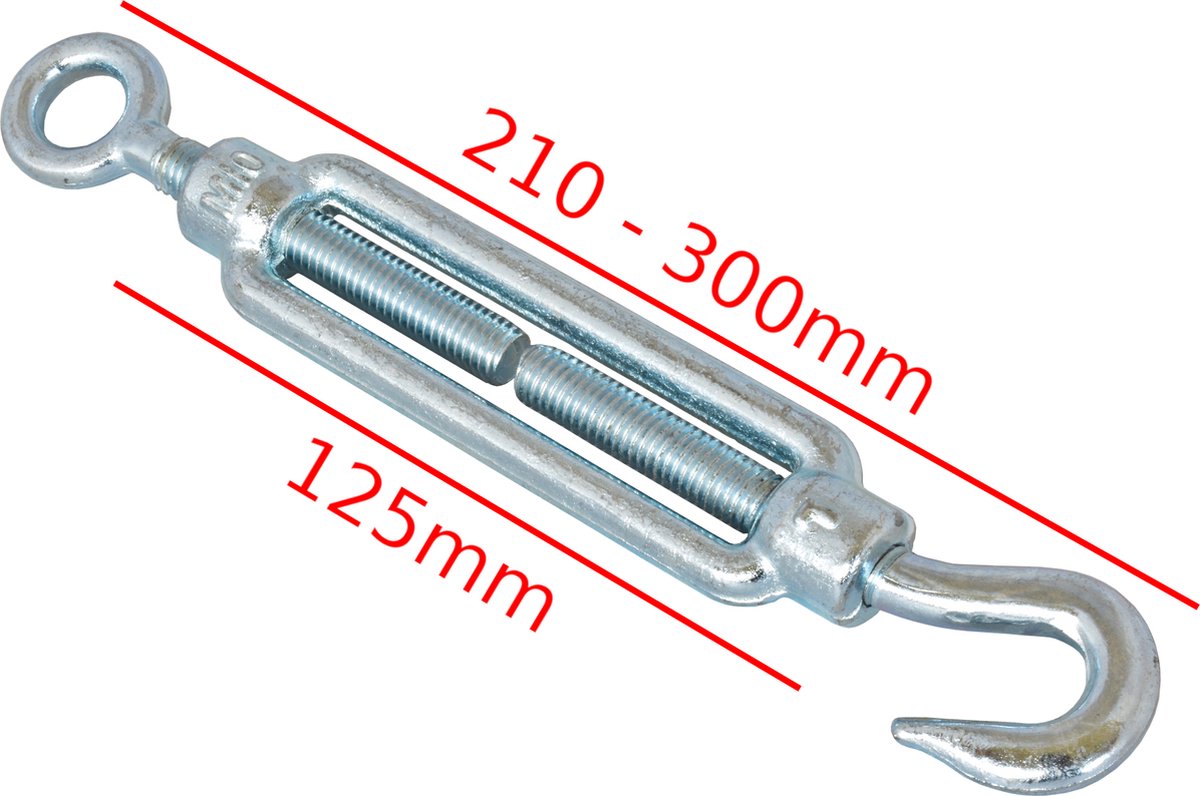 AMIG Draadspanner M10 125mm | Haak / Oog | 2 stuks | Spanschroef ...