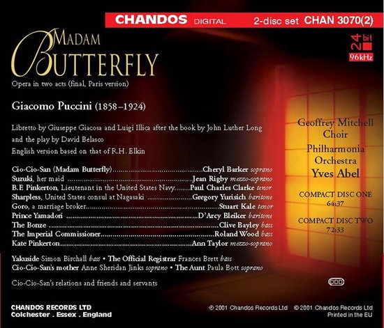 Philharmonia Orchestra, Yves Abel - Puccini: Madam Butterfly (2 CD), Jean Rigby | Muziek | bol