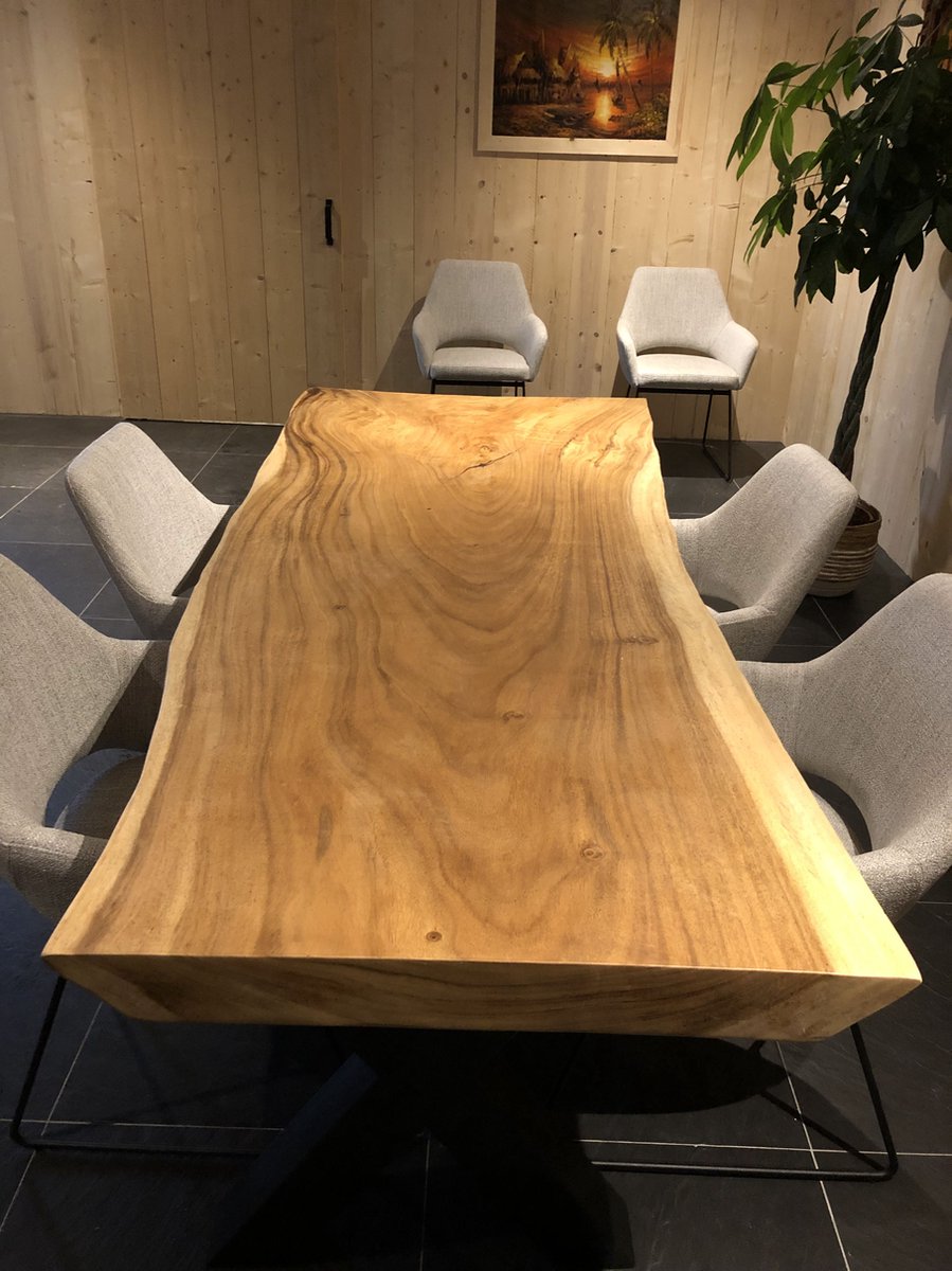 Table de tronc d'arbre | Suar | Table de salle à manger | 200x85cm | X ...