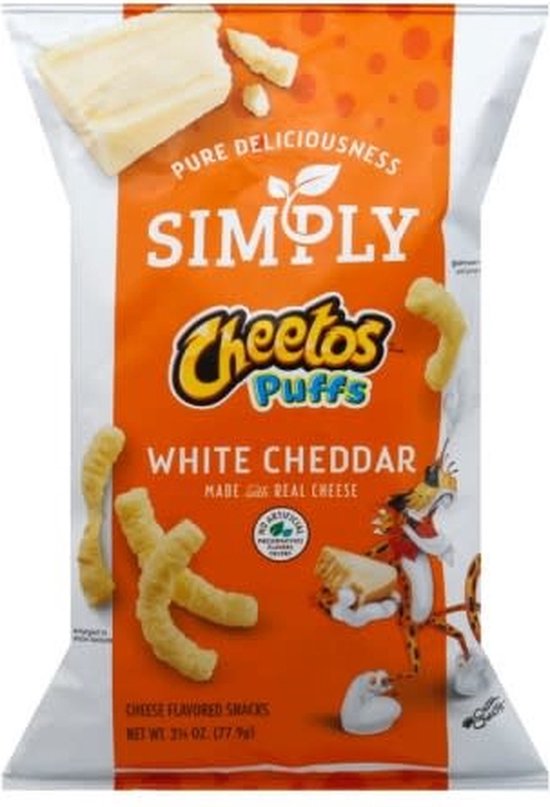Cheetos Simply White Cheddar Puffs - Chips - 227gr - 3 stuks | bol