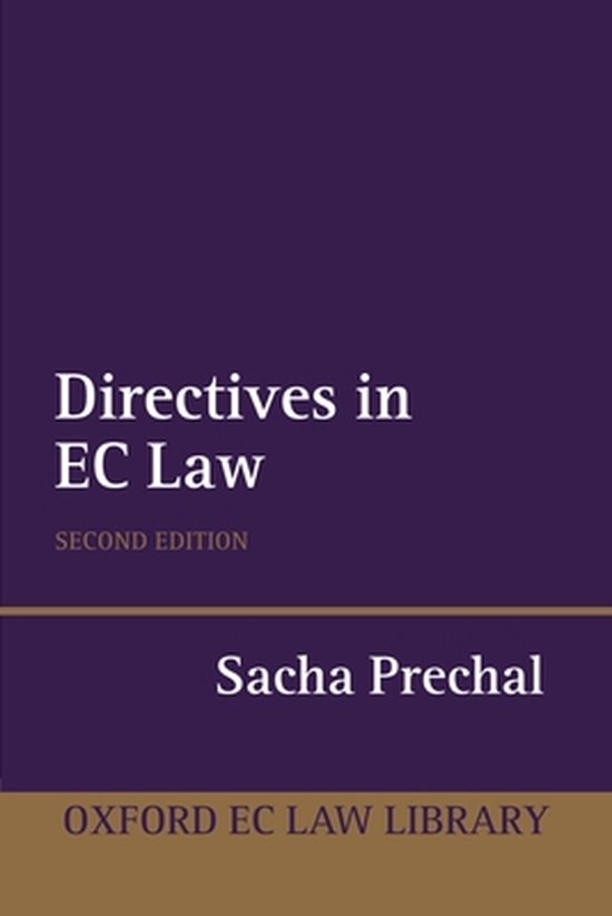 Directives In Ec Law | 9780199207596 | Sacha Prechal | Boeken | bol.com