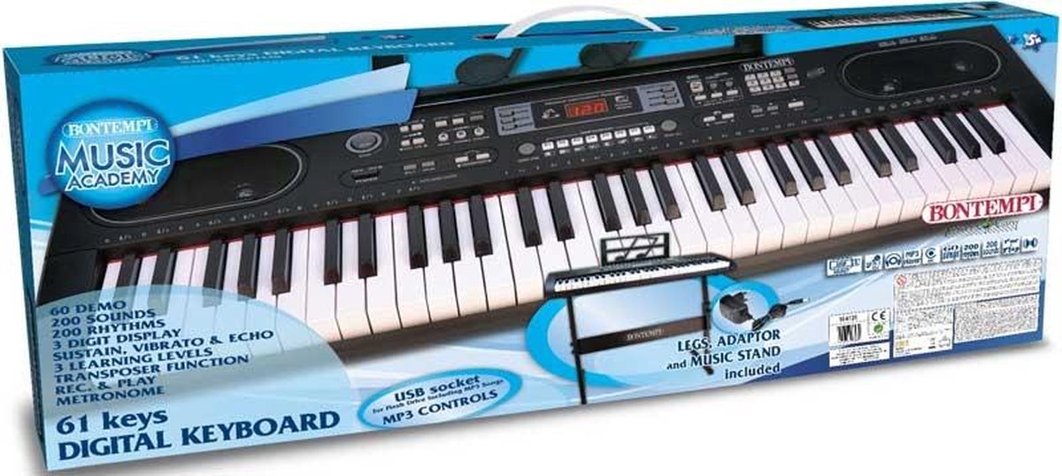 Bontempi Luxe Keyboard Staand, 61 toetsen Afmeting artikel: 94 x 90 x ...