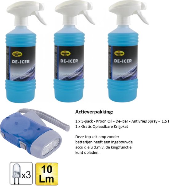 3-pack - Kroon Oil - De-Icer - Antivries Spray- Ruitenontdooier- 1,5 L ...
