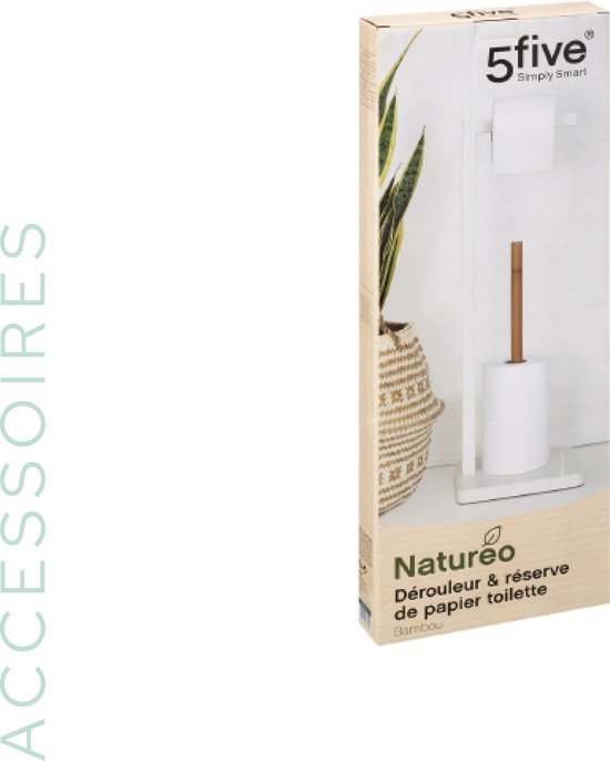 WC rol standaard + houder - perfect verzwaard - metaal en hout | bol