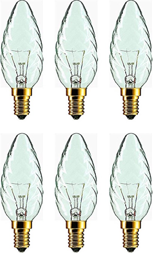 Philips - Kaarslamp -Gedraaid - 40Watt - E14 Fitting - Gloeilamp ...