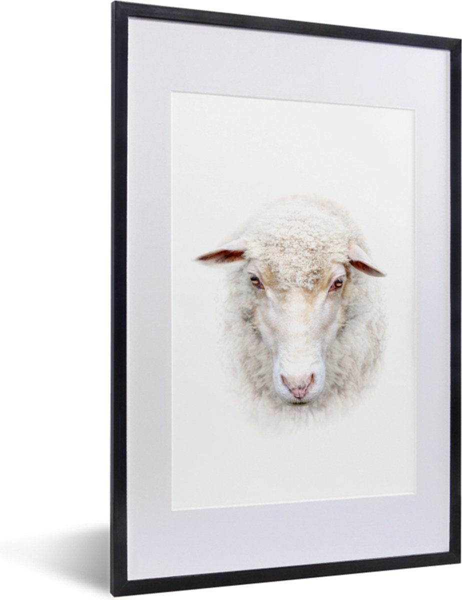 Fotolijst incl. Poster - Schaap - Portret - Wol - 40x60 cm ...