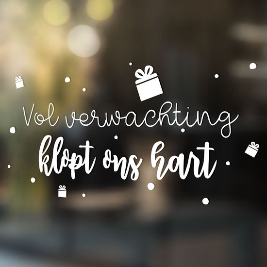 Sinterklaas Raamsticker Vol verwachting klopt ons hart - Jongen en meisje - Cadeau -... | bol.com