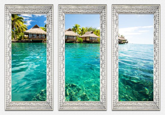 147cm X 105cm - Zelfklevend fotobehang - Rustig eiland, 8 maten ...