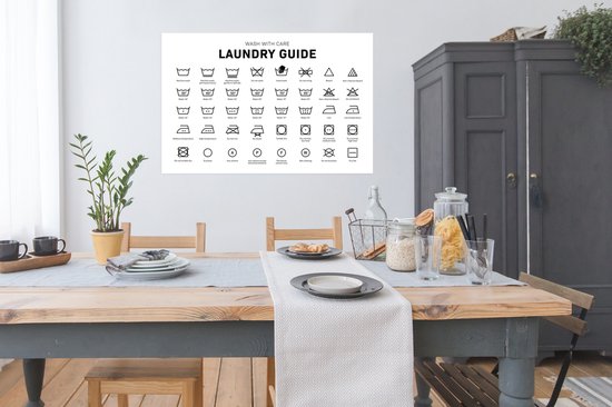Poster Wassymbolen - Waslabels - Wasvoorschriften - 120x80 cm - Cadeau ...