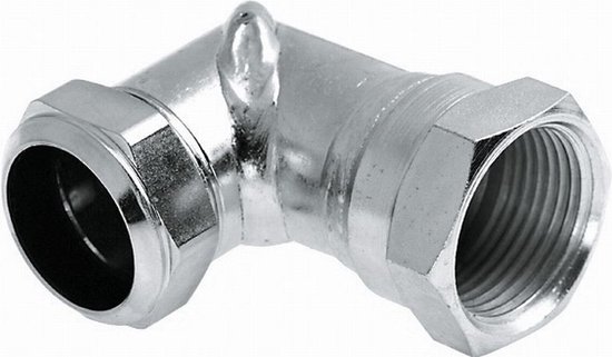 Bonfix Staalverzinkte knelfitting - Kniekoppeling 108A - binnendraad x knel - 3/4 x 22mm | bol