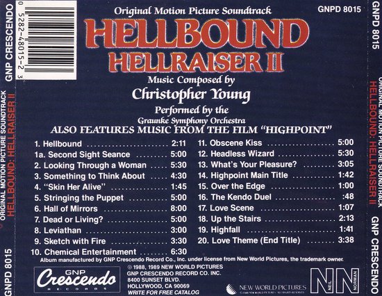 Hellraiser 2: Hellbound - Time to Play, Christopher Young | CD (album) | Muziek | bol