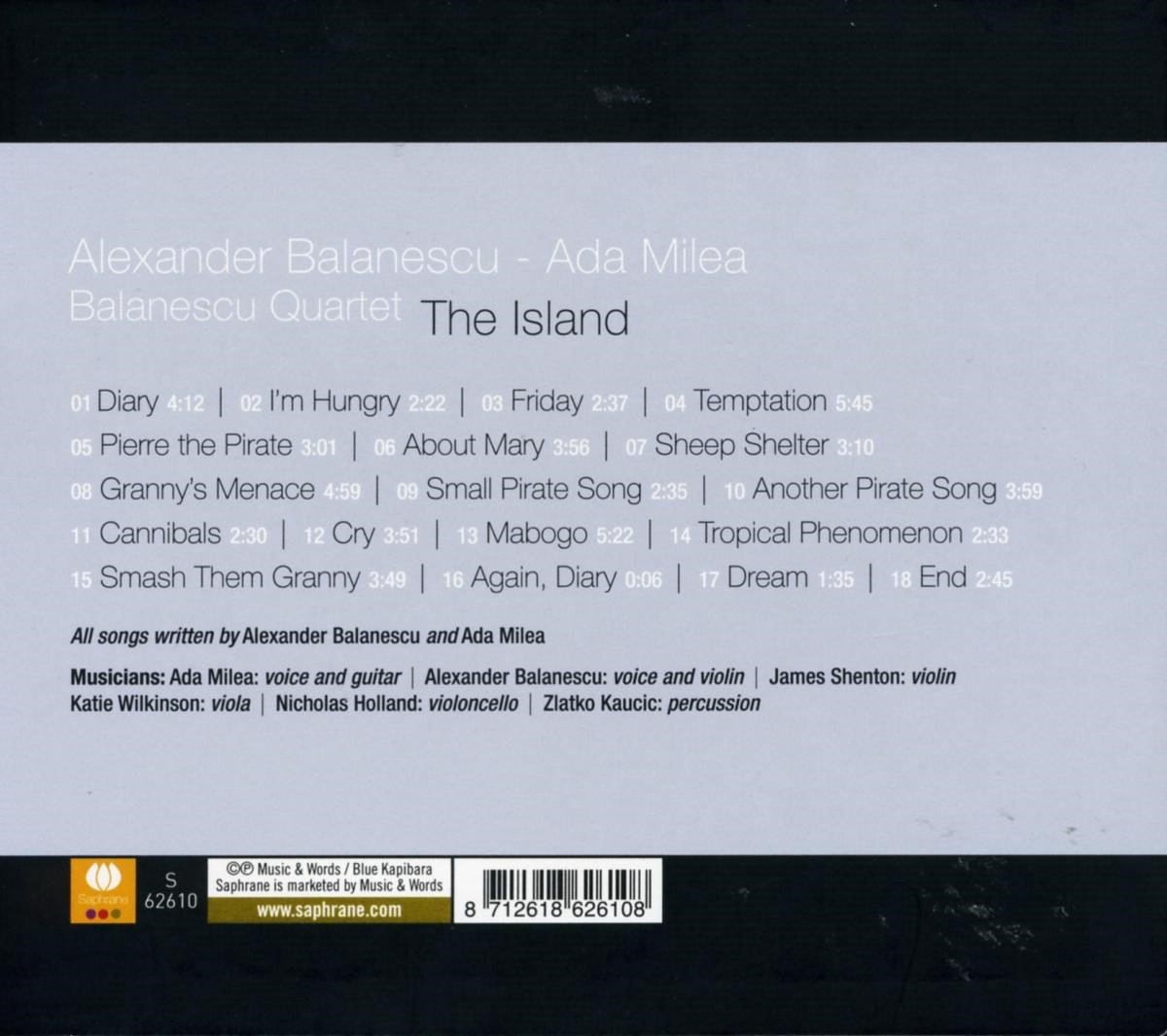 Alexander Balanescu - Ada Milea - Balanescu Quartet - The Island (CD ...