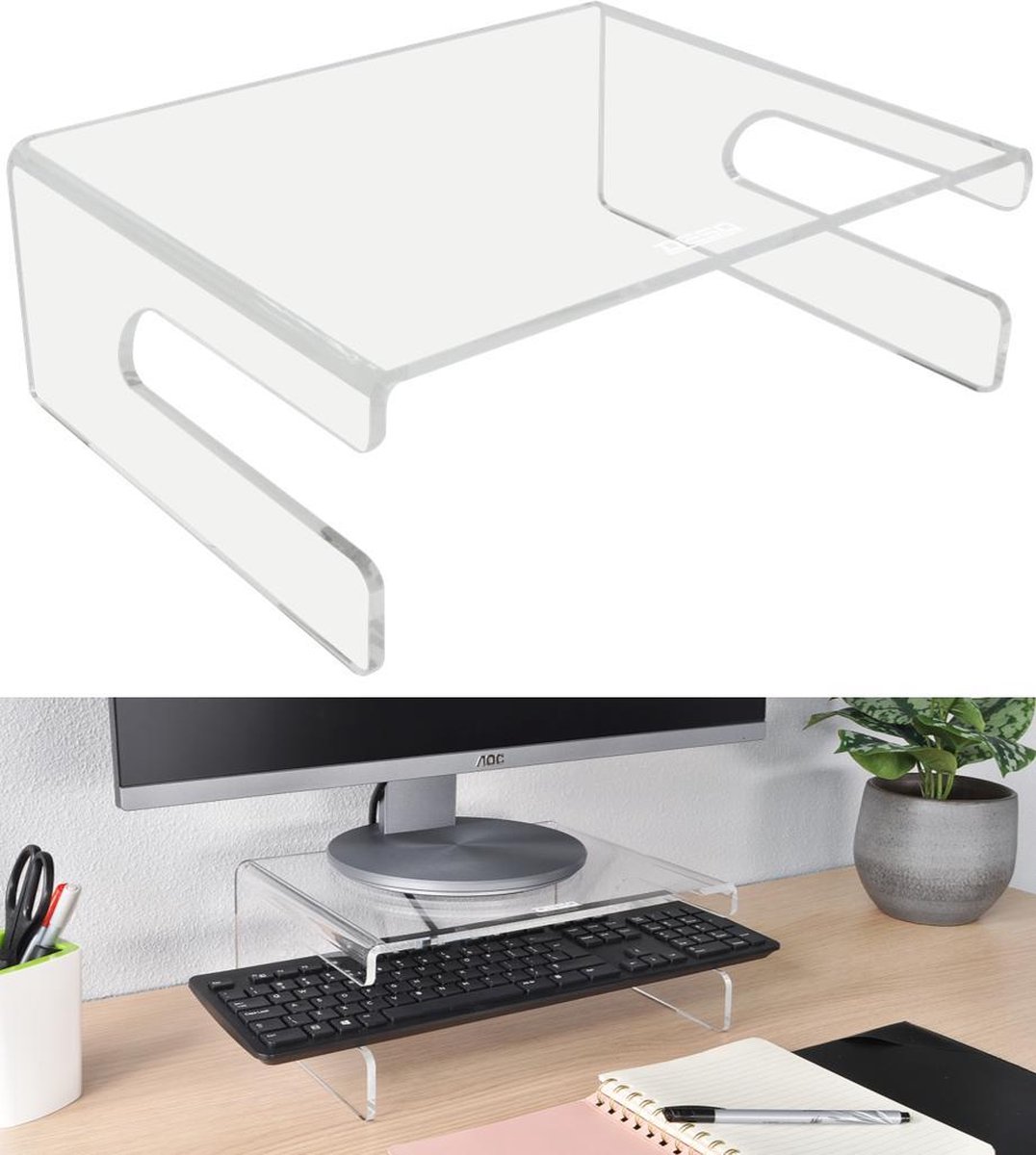 DESQ® | Acryl monitorverhoger | Hoogte 120 mm | Dutch Design | bol.com