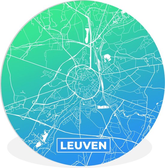 WallCircle - Wall Circle - Wall Circle Indoor - City Map - Louvain - België - Blauw -... | bol.com