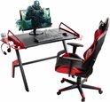 Game Bureau met Metalen Frame - Gaming Desk - Zwart / Rood | bol.com