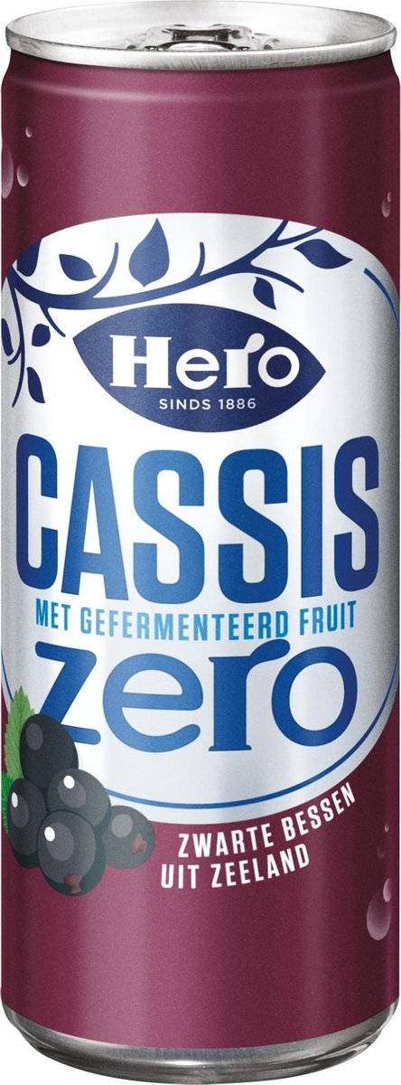 Hero Cassis Zero Frisdrank Blikjes - The Original - Gemaakt van Zwarte ...
