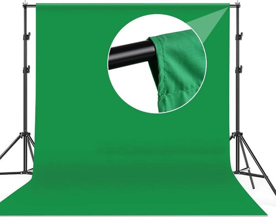 LORIOTH® Green Screen Doek 2x3 meter - Achtergronddoek Wasbaar - Groen ...