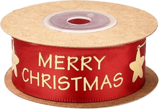 Kerst Lint 25mm (2,5cm) | Luxe Satijnlint | Kerstlint | Merry Christmas ...