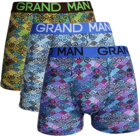 Grand man boxershorts heren Grand man 5018 3-pak - XXL -Boxershorts | bol