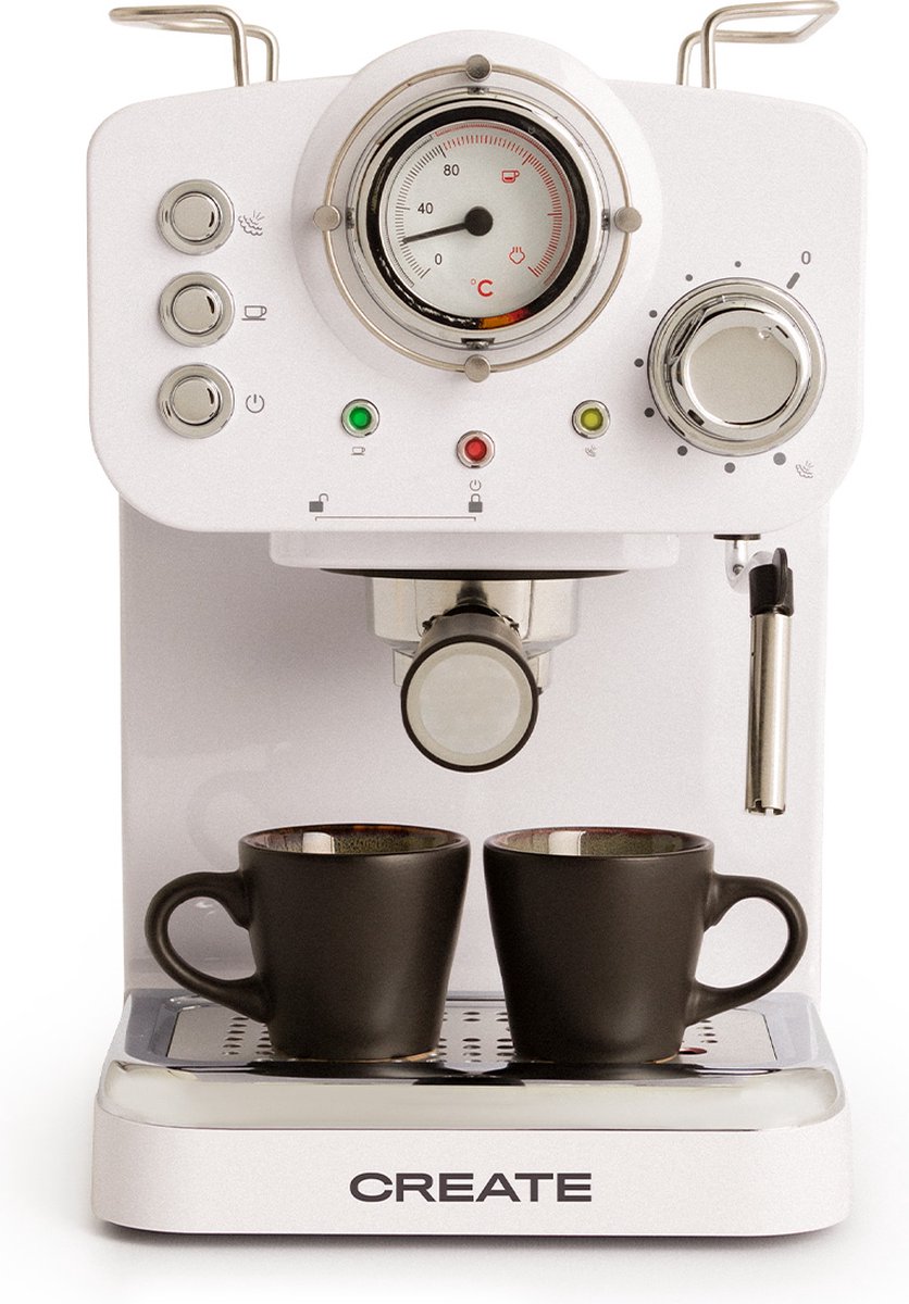 CREATE - THERA RETRO - Cafetera retro - Negro - Dos brazos de café ...