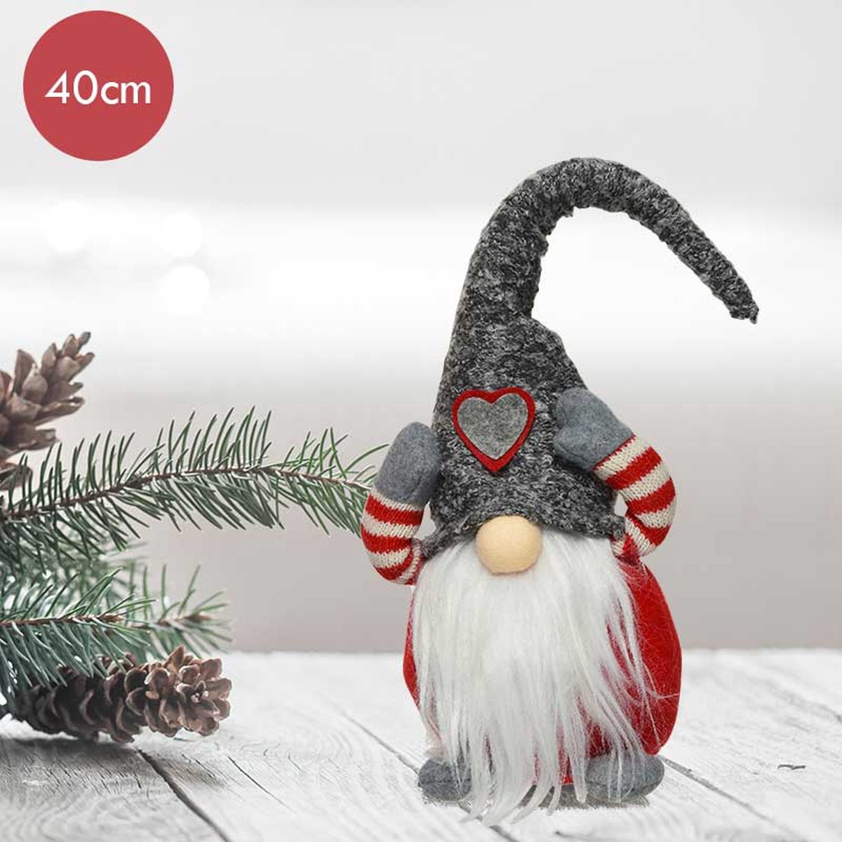Gnoom met grijze muts en LED verlichting op batterijen - 40CM | bol.com