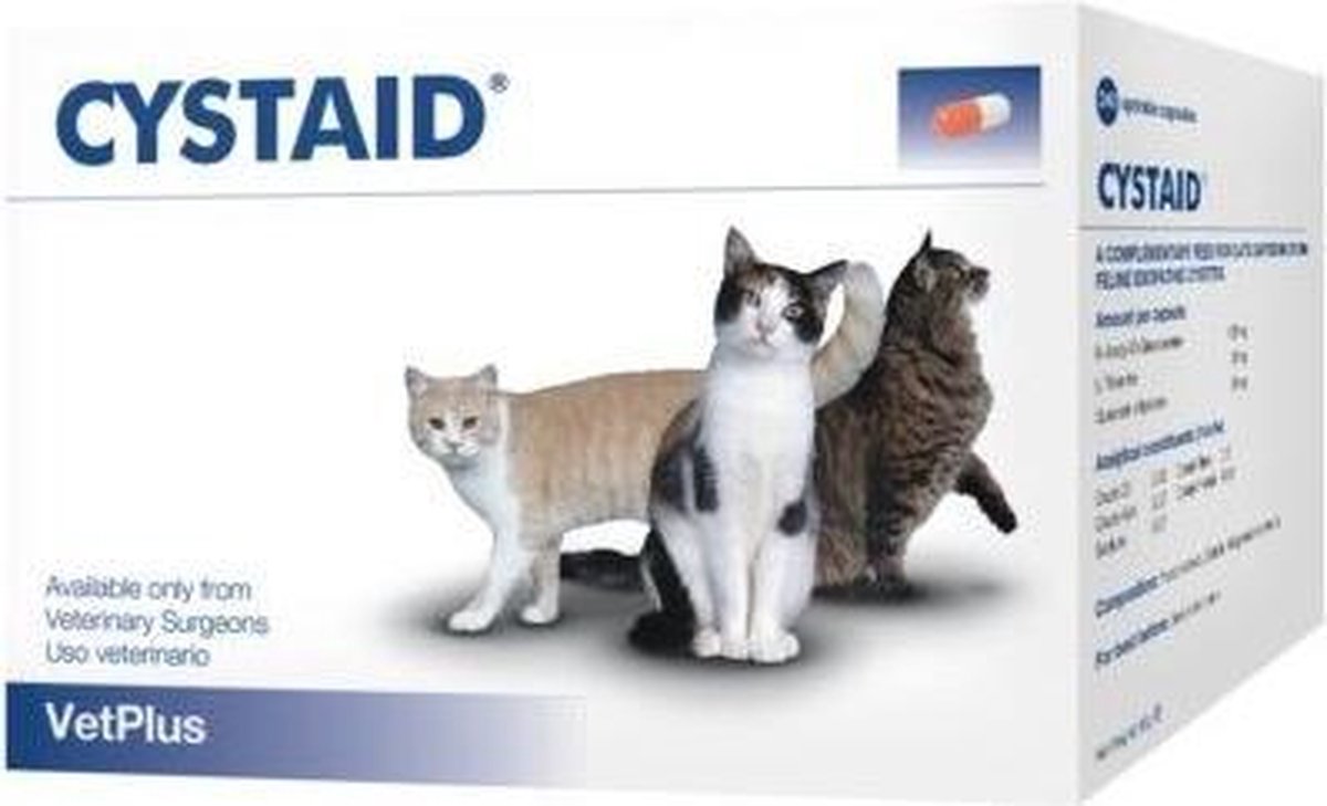 VetPlus Cystaid Feline | 30 Capsules | bol
