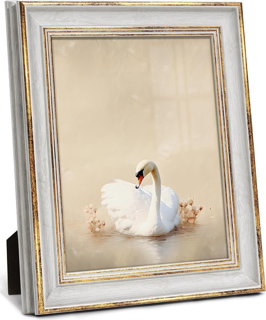 20x25 fotolijst wit in goud retro vintage antieke shabby fotolijst ...