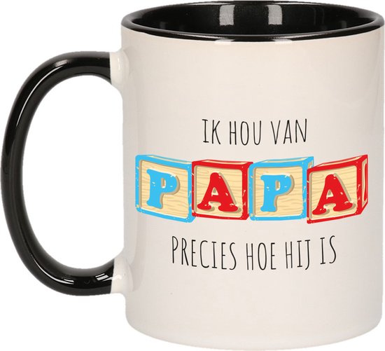 Bellatio Decorations Cadeau koffie/thee mok voor papa - zwart - liefde - keramiek -... | bol