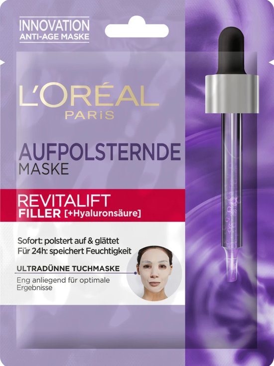 L'Oréal Paris Revitalift Filler Hyaluronzuur Tissue Masker | bol