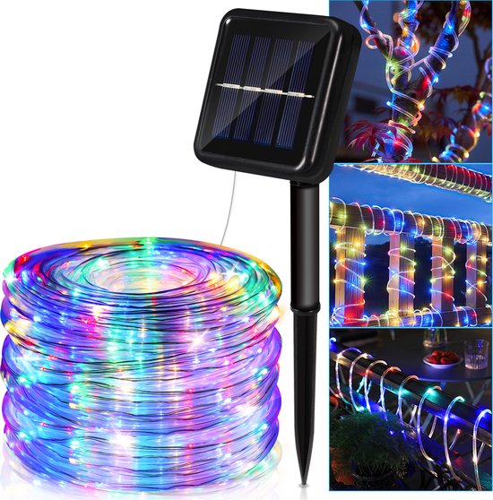 Solar lichtsnoer, Solar Tuinverlichting op Zonneenergie - 100 LED ...