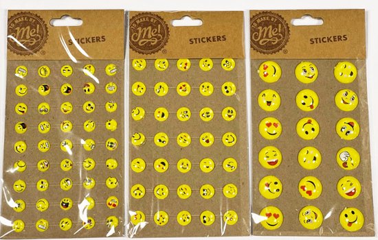 Smiley Stickers - 98 stuks - 3 Afmetingen - Diverse Afmetingen - Emoji ...