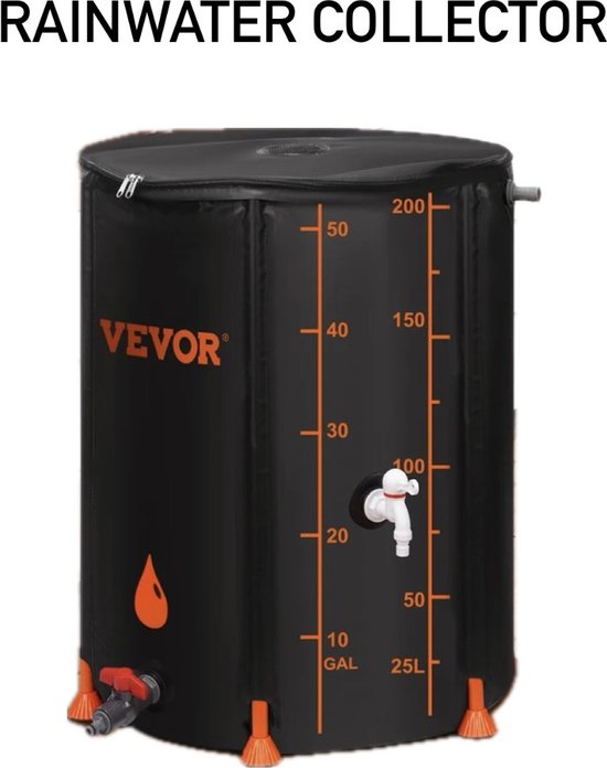 MS® - Opvouwbare Regenton - Watertank - Met tap - Maatbeschrijving ...