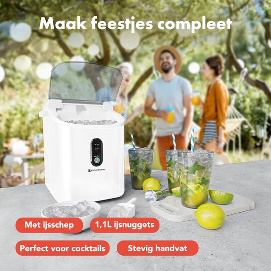 KitchenBrothers - 1.1L - Nugget IJsblokjesmachine - Crushed Ice Maker ...