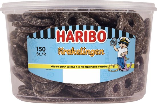 Haribo Drop Krakelingen - snoep - 150 stuks silo | bol