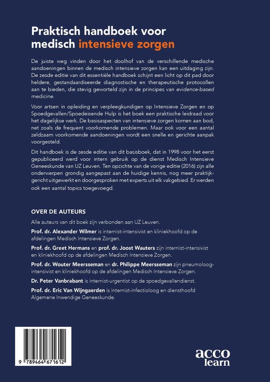 Praktisch handboek voor medisch intensieve zorgen (ebook), Alexander ...