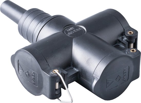 Keraf Volrubber drieweg koppelcontactstop 16A 250V~ penaarde | bol
