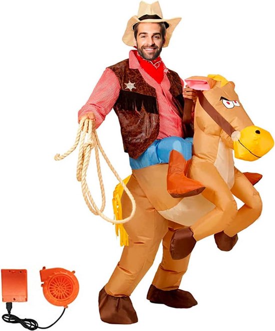 Carnaval Kostuum - Cowboy - Onesize - Opblaasbaar - Carnaval Pak ...