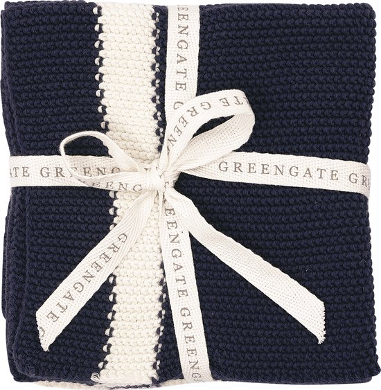GreenGate Vaatdoek Set Alice donkerblauw (set van 3 stuks) | bol