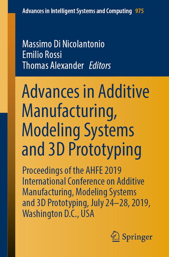 Advances in Intelligent Systems and Computing- Advances in Additive Manufacturing,... | bol