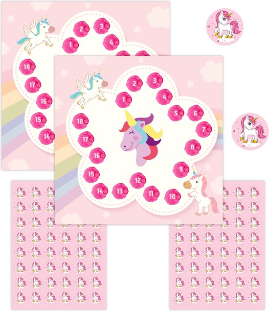 Unicorn Beloningssysteem met Stickers - Beloningskaarten met ...