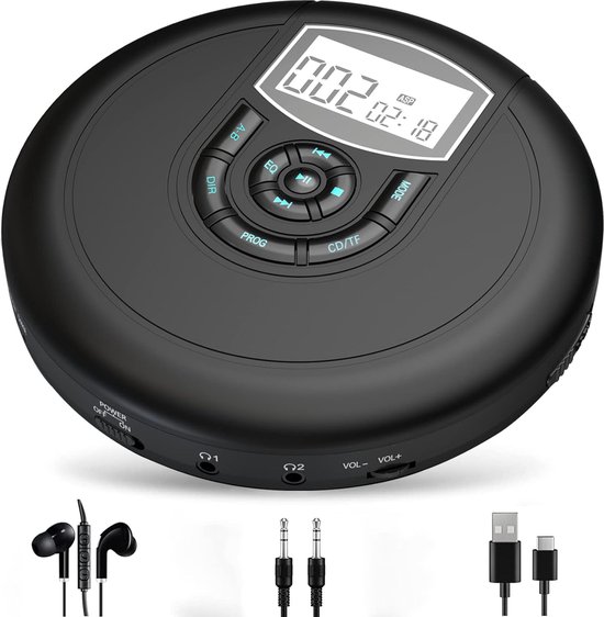 Discman - CD speler - Anti shock - Oplaadbaar - Inclusief oordopjes ...