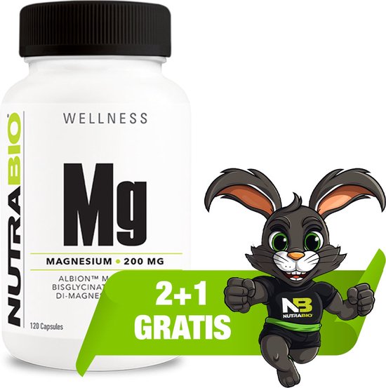 NutraBio Magnesium - 120 Plantaardige Capsules | bol