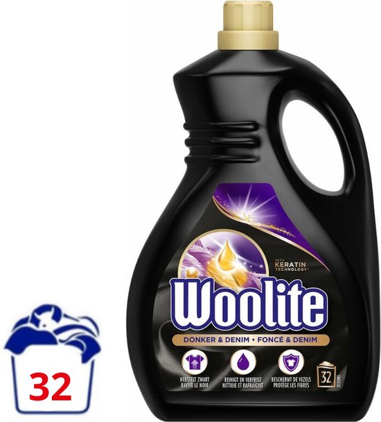 Woolite Zwart & Donker Wasmiddel met Keratine - 1,9 L | bol
