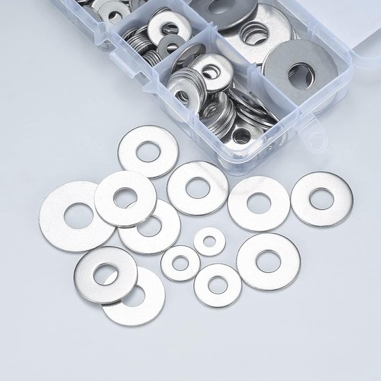 160 stuks sluitringenset, RVS platte sluitringen, afstandhouderringen assortiment set... | bol